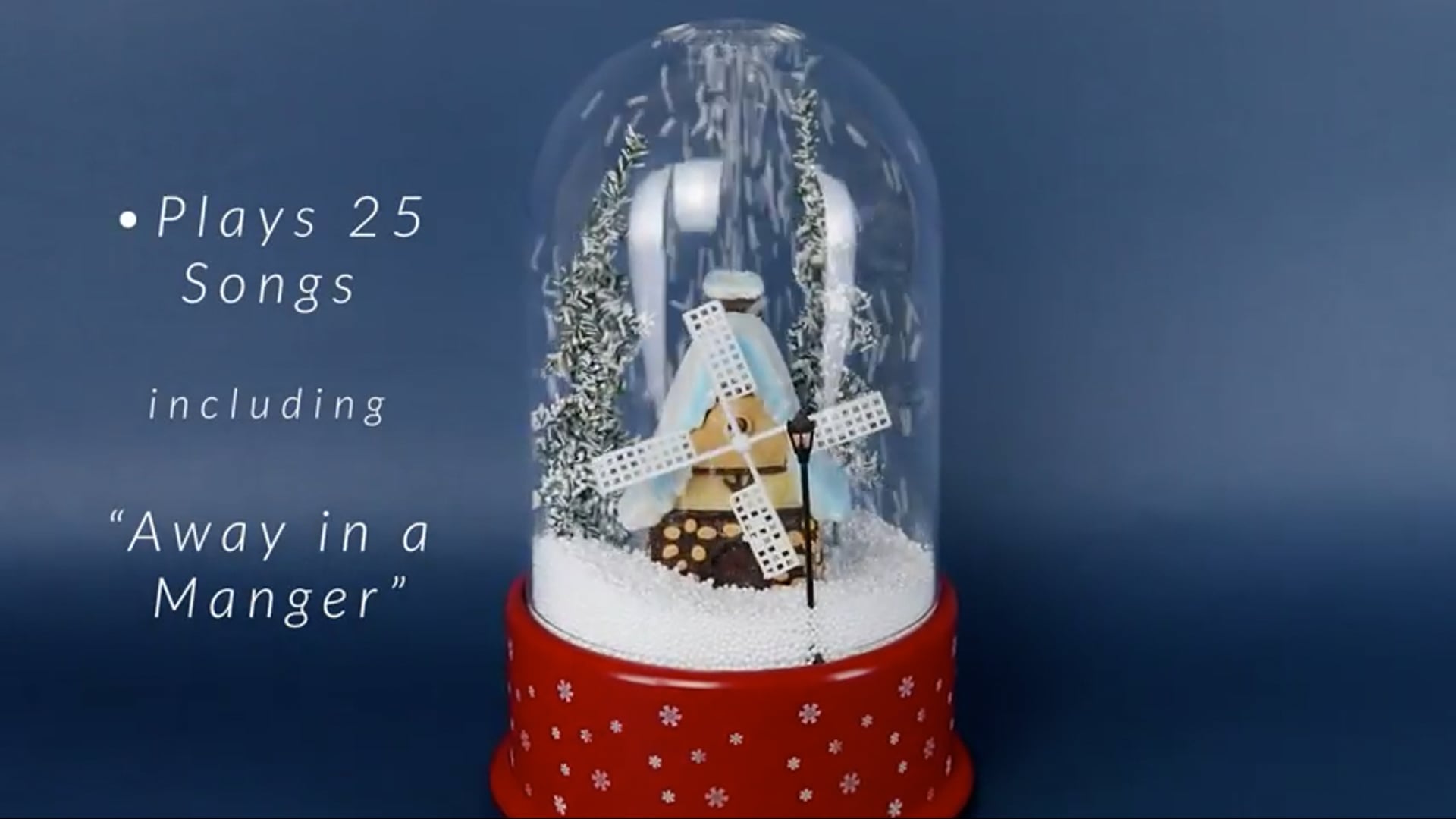 14" Lighted Musical Snowing Windmill Christmas Table Top Snow Dome ...