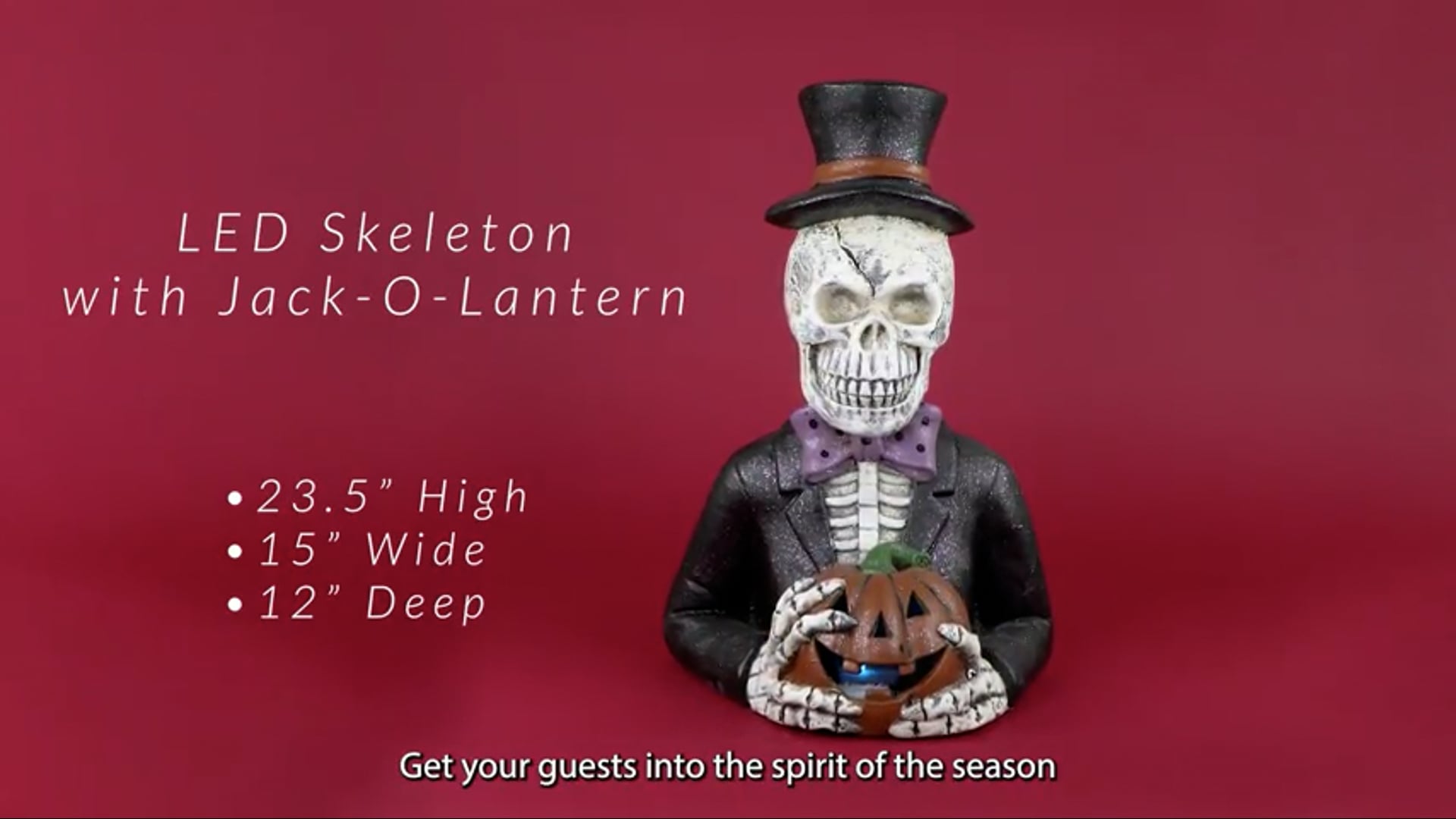 23.5" LED Lighted Skeleton With Jack-O-Lantern Halloween Decoration ...