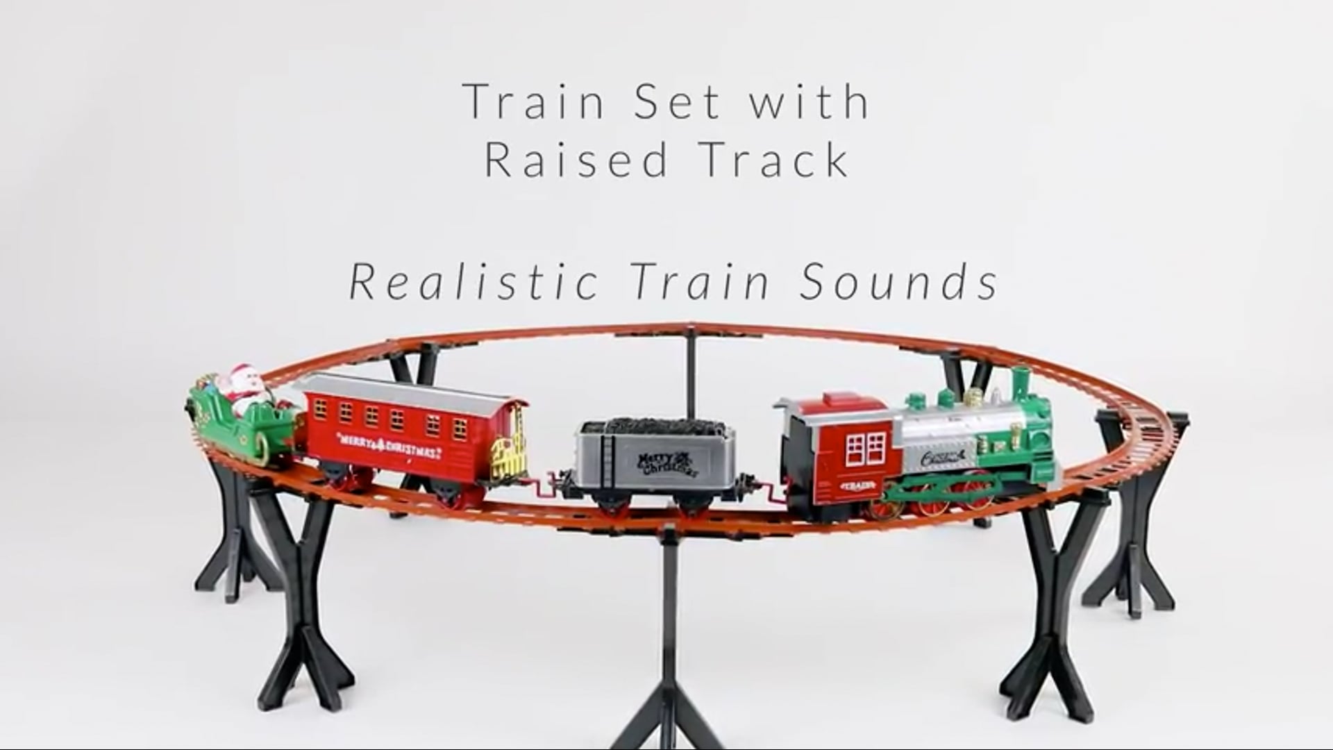 36 Pc Battery Operated Lighted & Animated Train Set with Raised Track ...