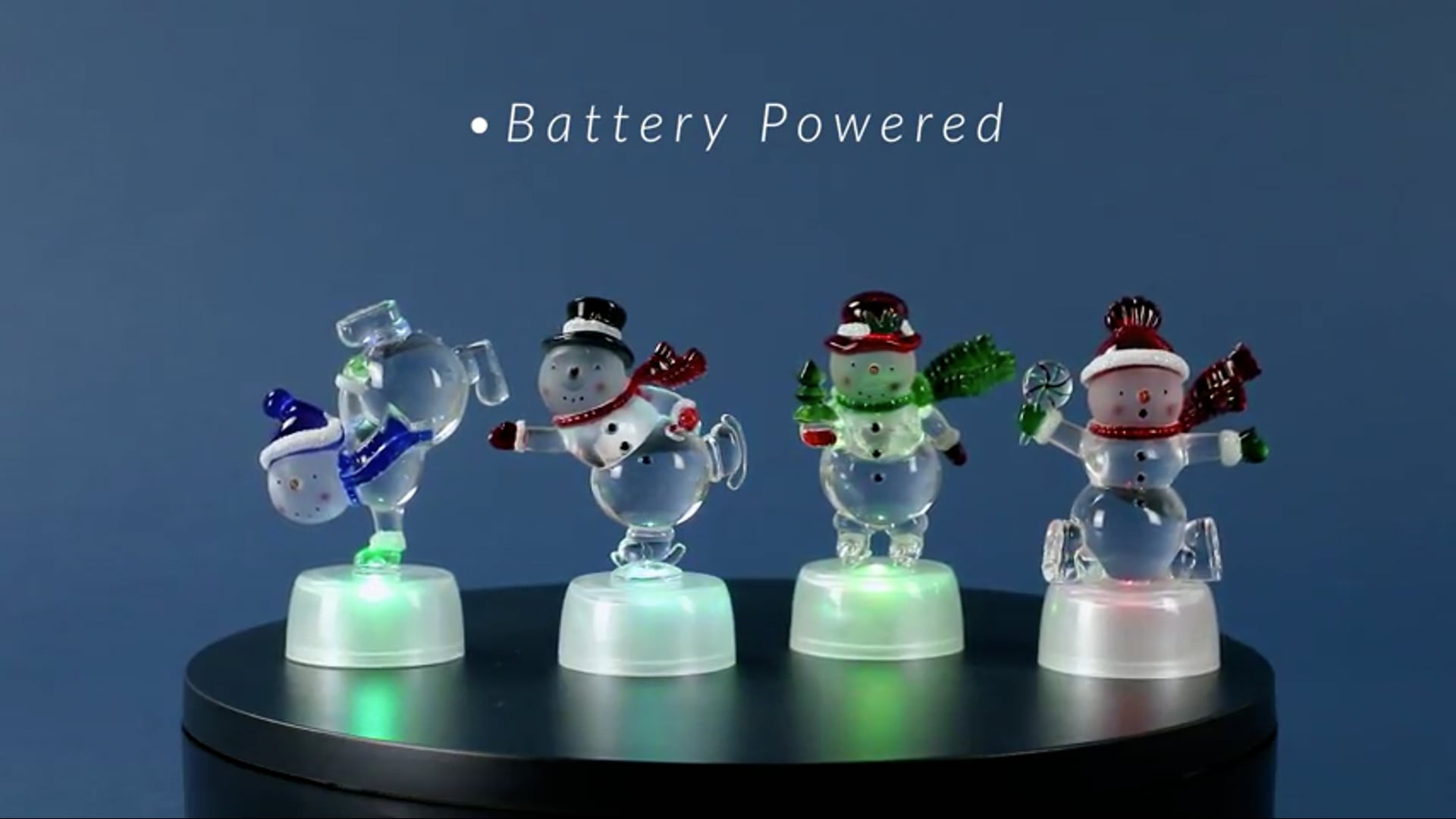 Set of 4 LED Lighted Color Changing Snowmen Christmas Decorations 4.25 ...