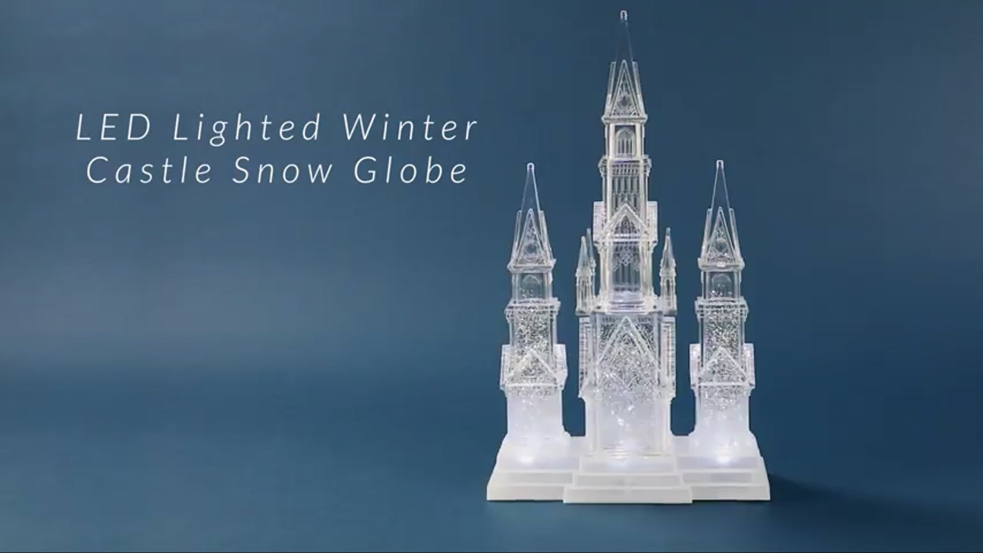 17.5" LED Lighted Acrylic Winter Castle Christmas Snow Globe - Modern ...