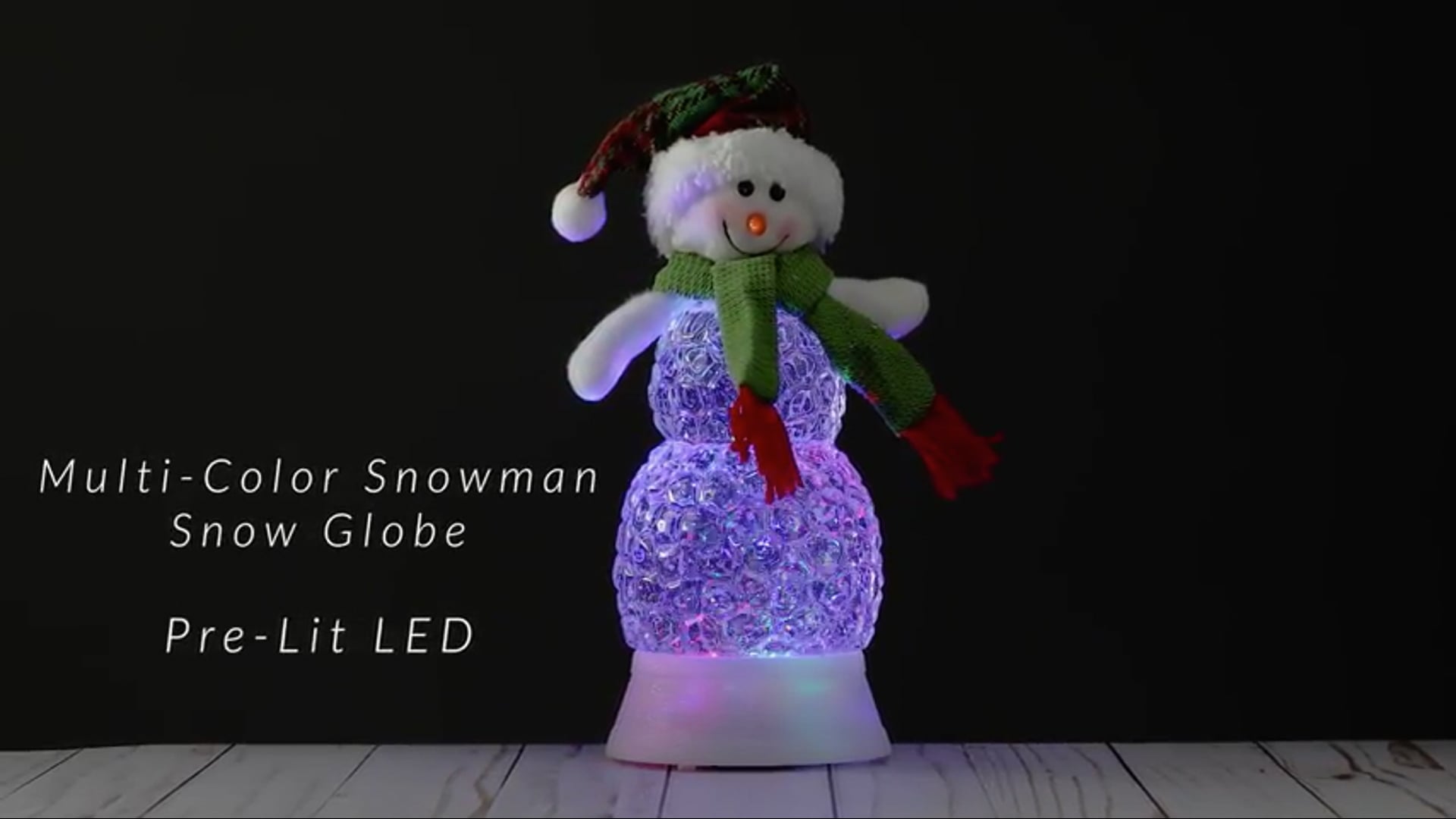 11" LED Multi-Color Lighted Acrylic Snowman Christmas Snow Globe ...