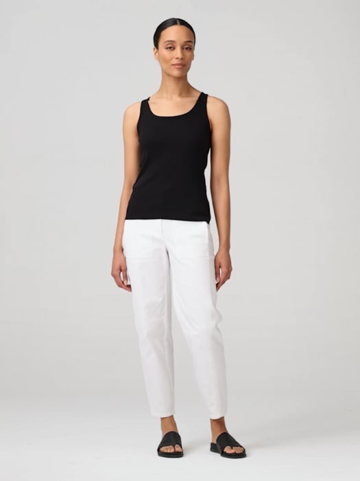 Organic Cotton Stretch Rib Slim Tank | EILEEN FISHER Organic Cotton Stretch Rib Slim Tank | EILEEN FISHER
