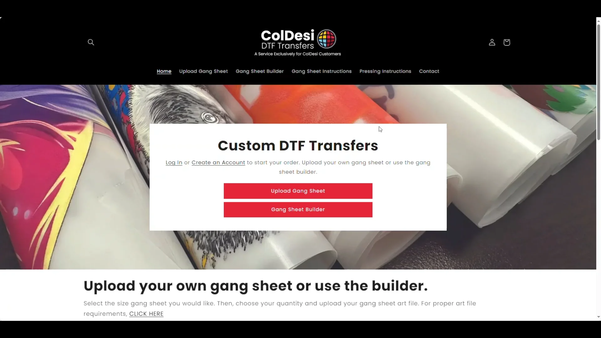 ColDesi DTF Transfer Gang Sheet Builder