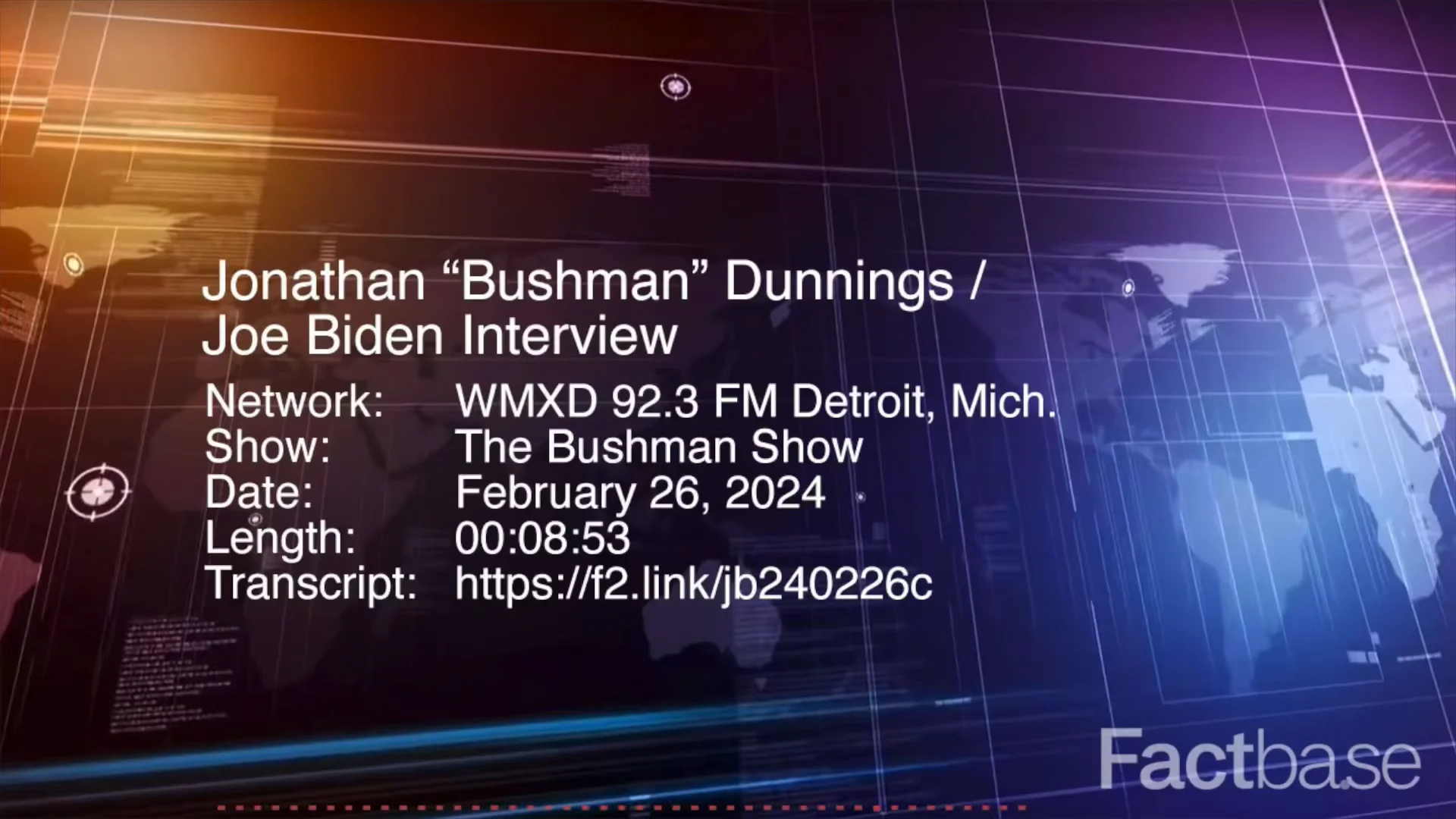 Interview: Jonathan Bushman Dunnings Interviews Joe Biden on His Radio Show - February 26, 2024 ...