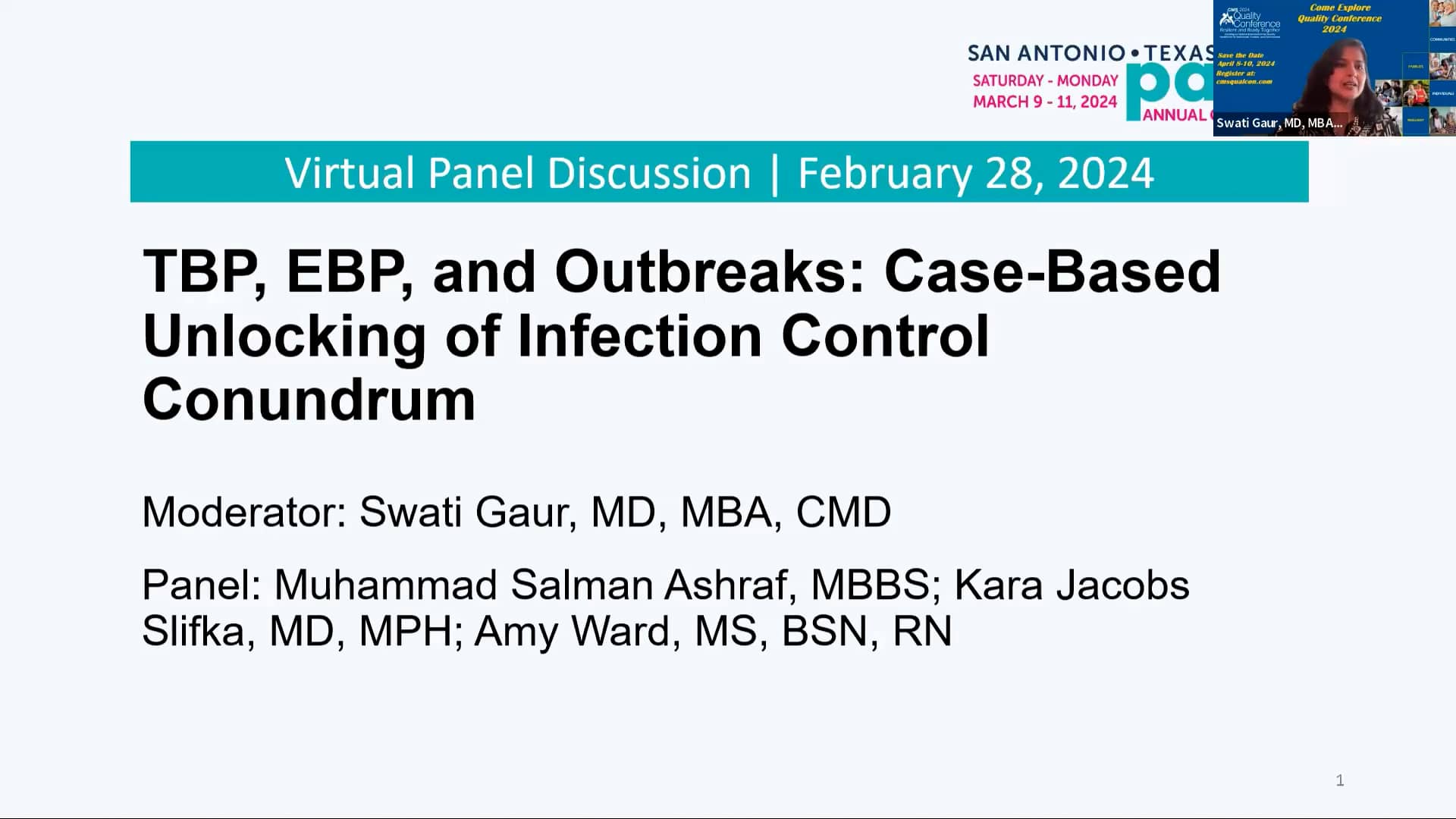 TBP, EBP, and Outbreaks: Case-Based Unlocking of Infection Control Conundrum | 02-28-2024 on Vimeo