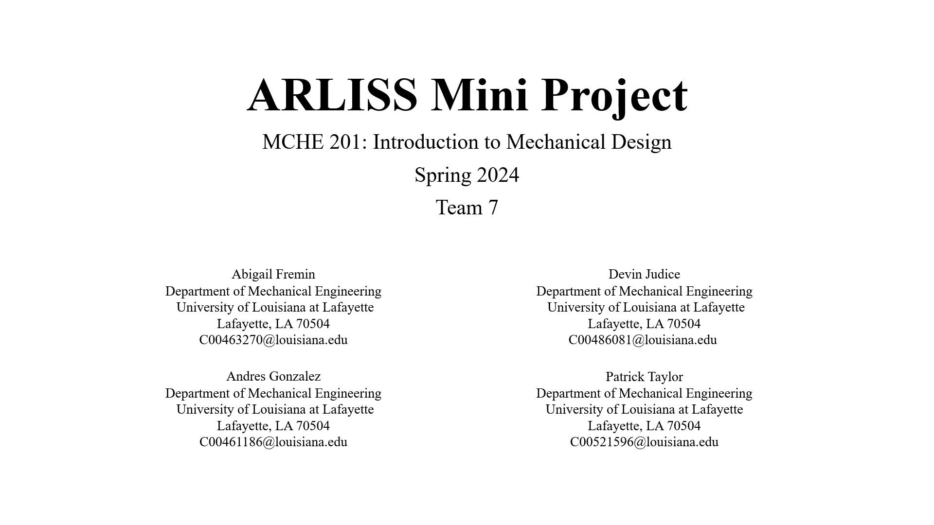 arliss presentation team 7 on Vimeo