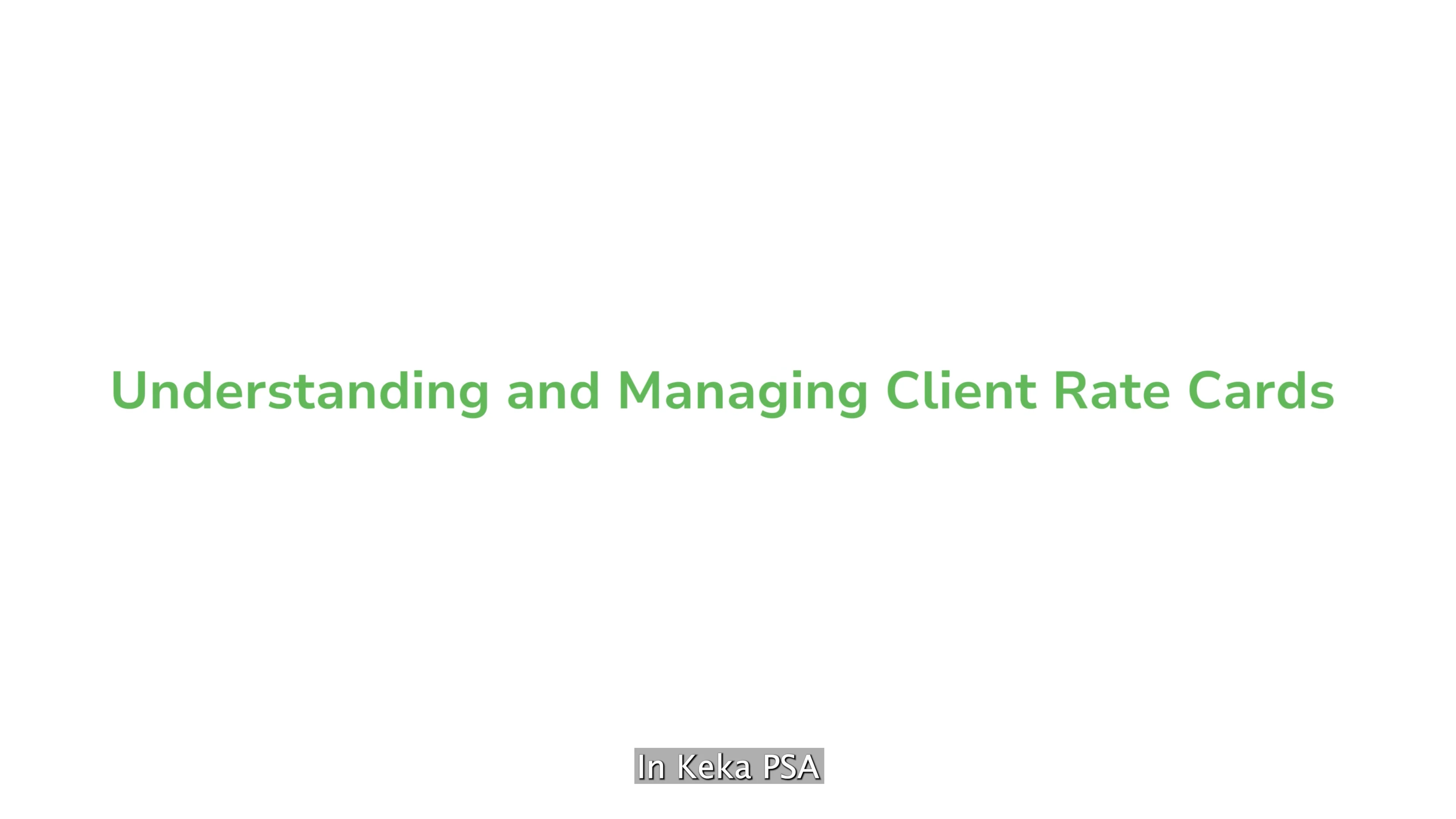Managing Client Rate Cards