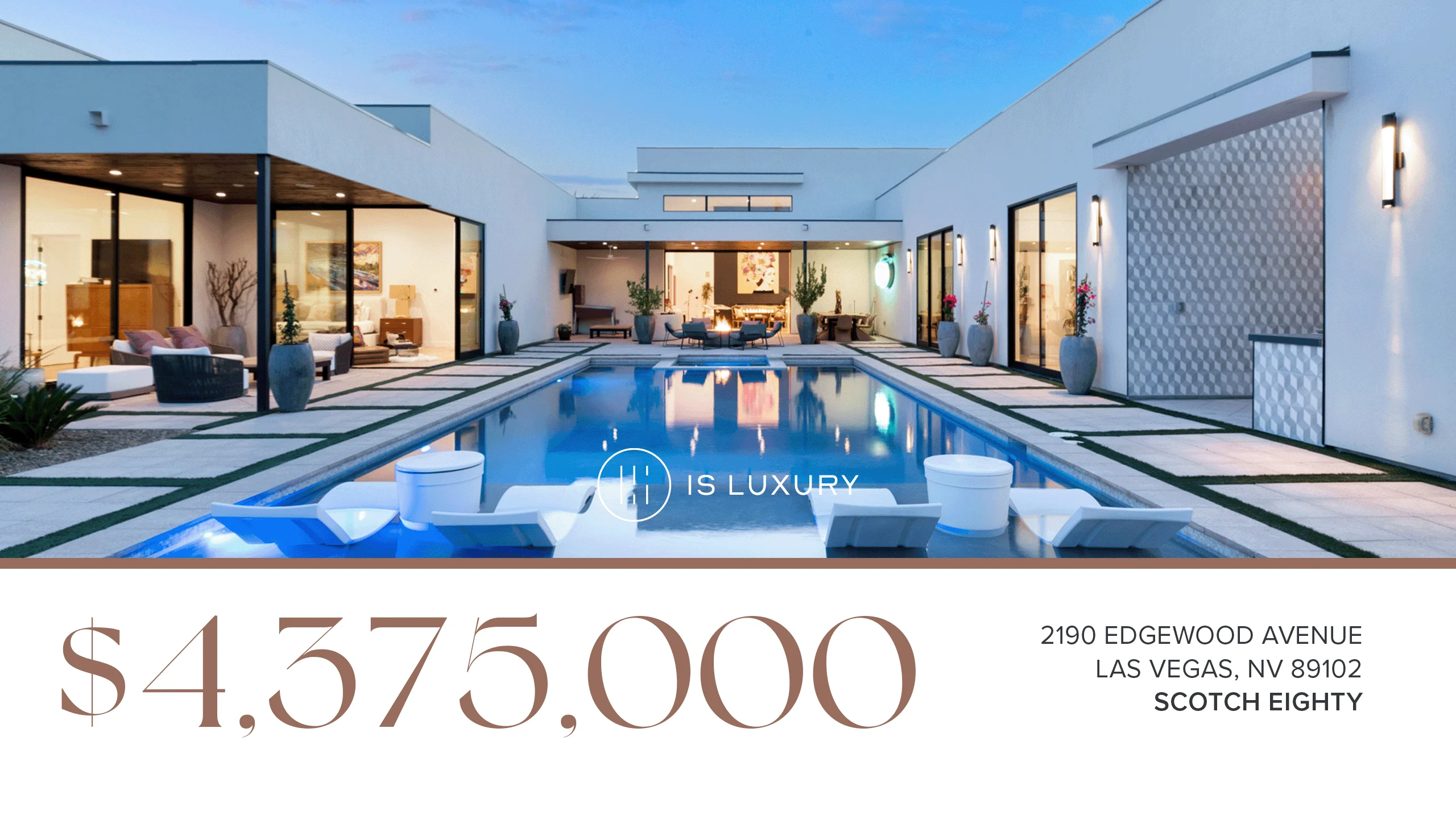 2190 Edgewood Avenue | Scotch Eighties | Las Vegas Nevada | IS LUXURY
