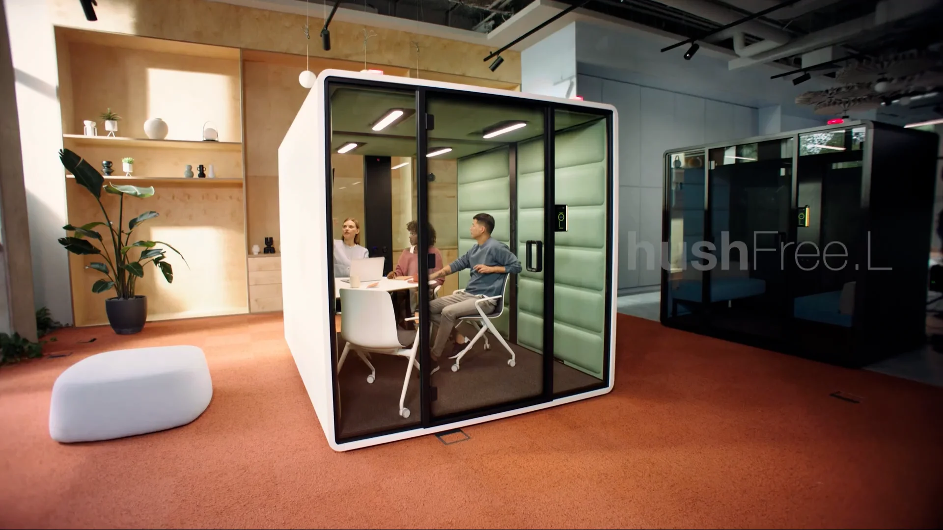 HushFree.L conference pod with A-rated acoustics on Vimeo