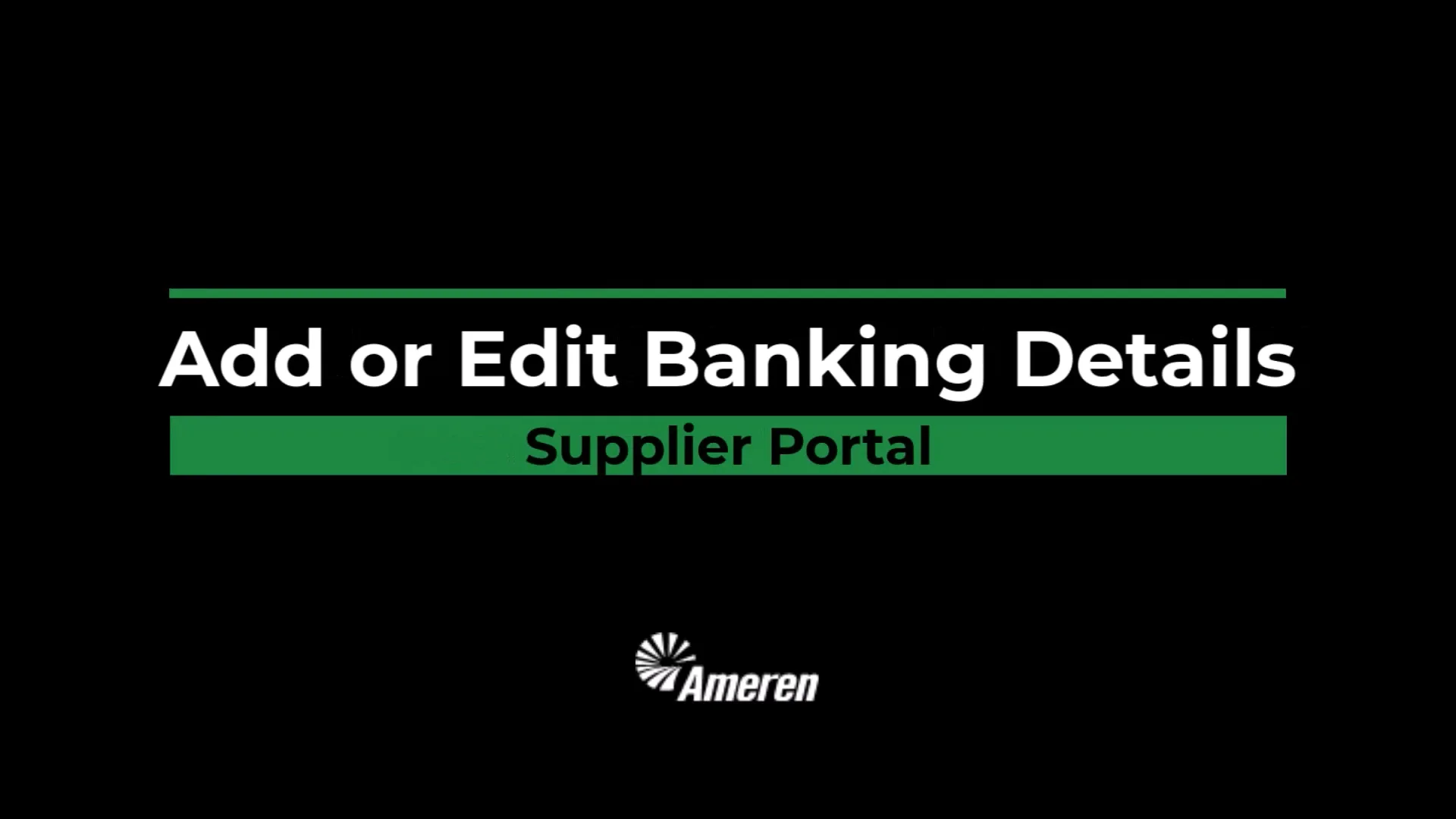 Add or Edit Banking Details