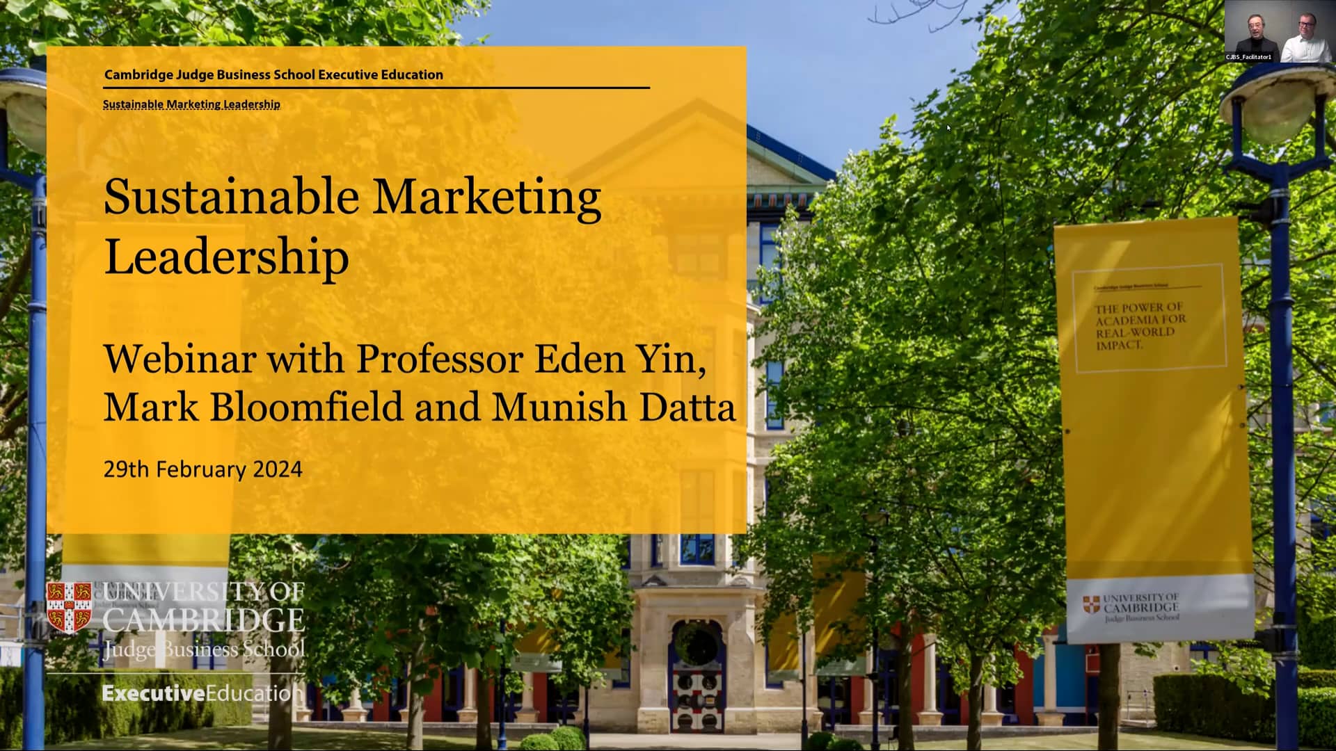 Sustainable Marketing Leadership webinar with Professors Eden Yin ...