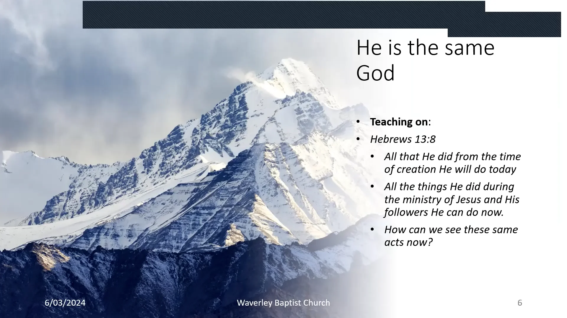He is the same God