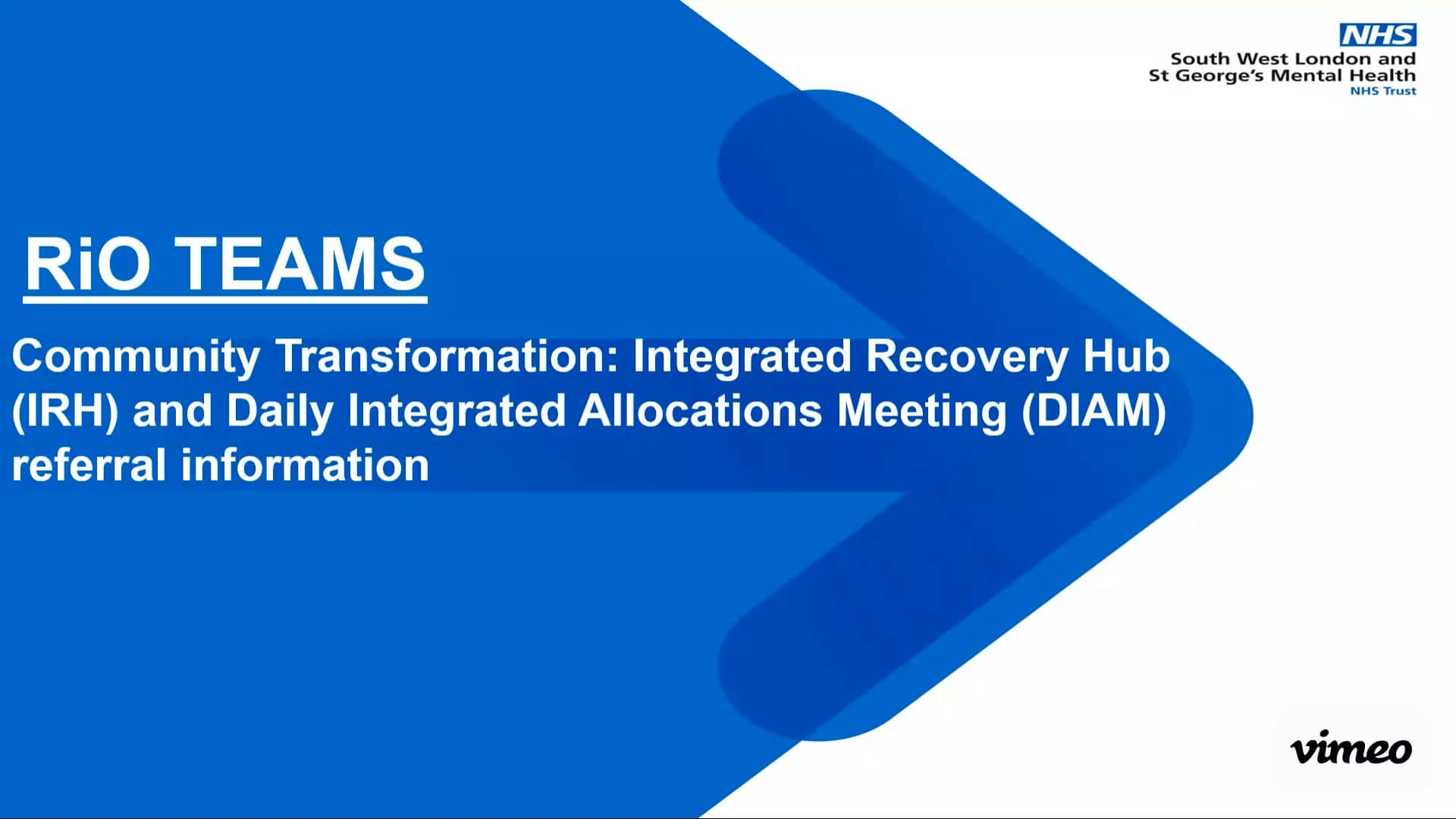 RiO TEAMS - M&W Integrated Recovery Hubs & Daily Integrated Allocations ...