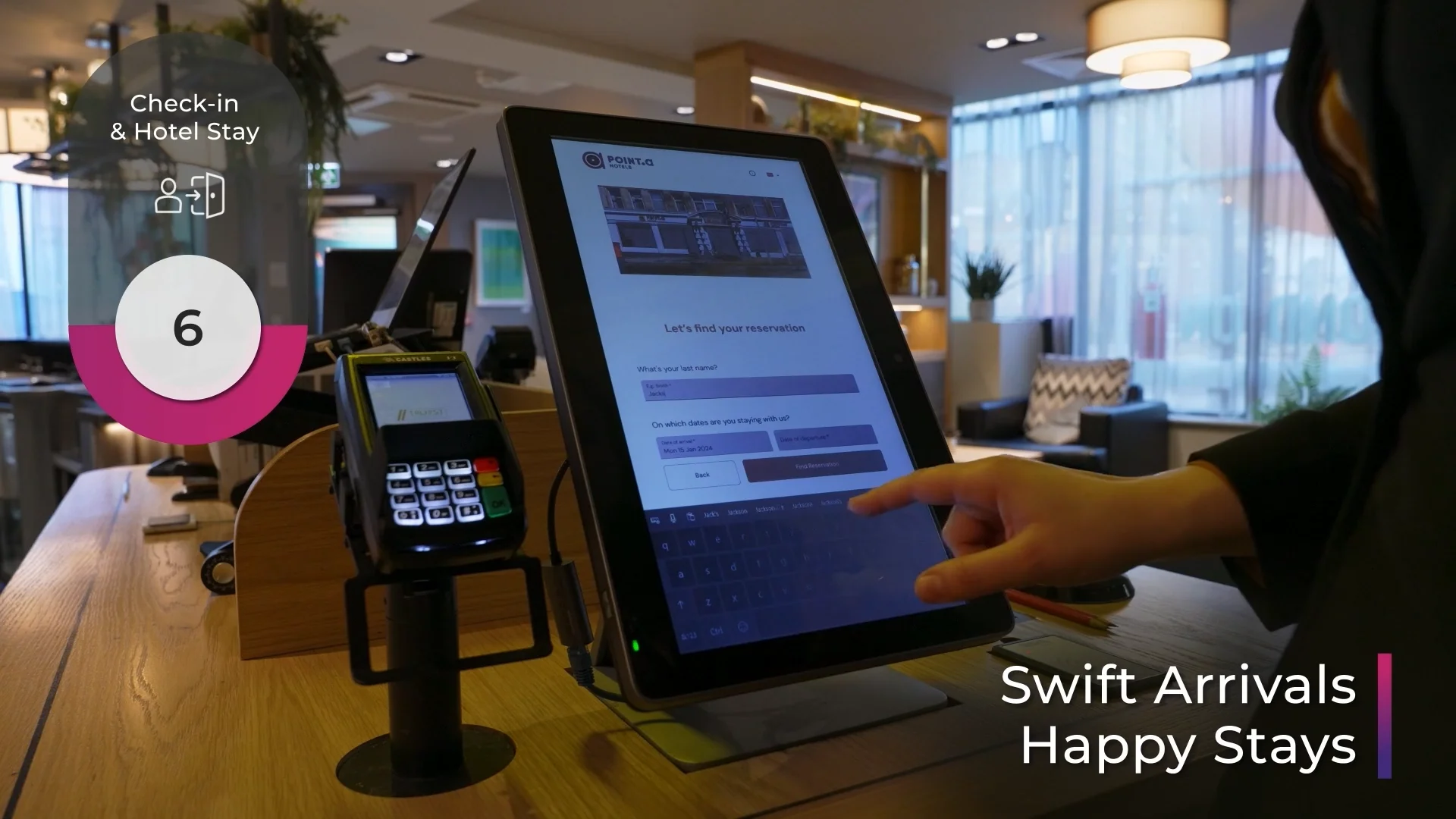 Check-in & Hotel Stay with Guestline Kiosk and PMS on Vimeo