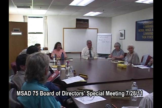 MSAD 75 Special Board Meeting 7/28/11 on Vimeo