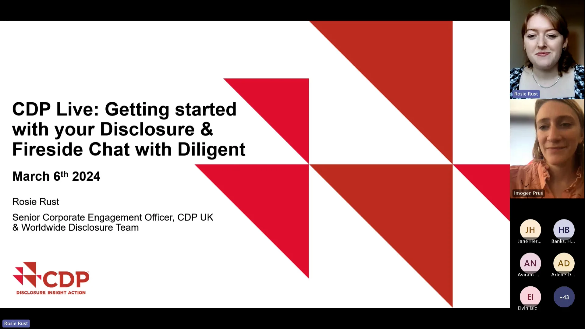 CDP Live: Getting Started with your Disclosure & Fireside Chat with Diligent
