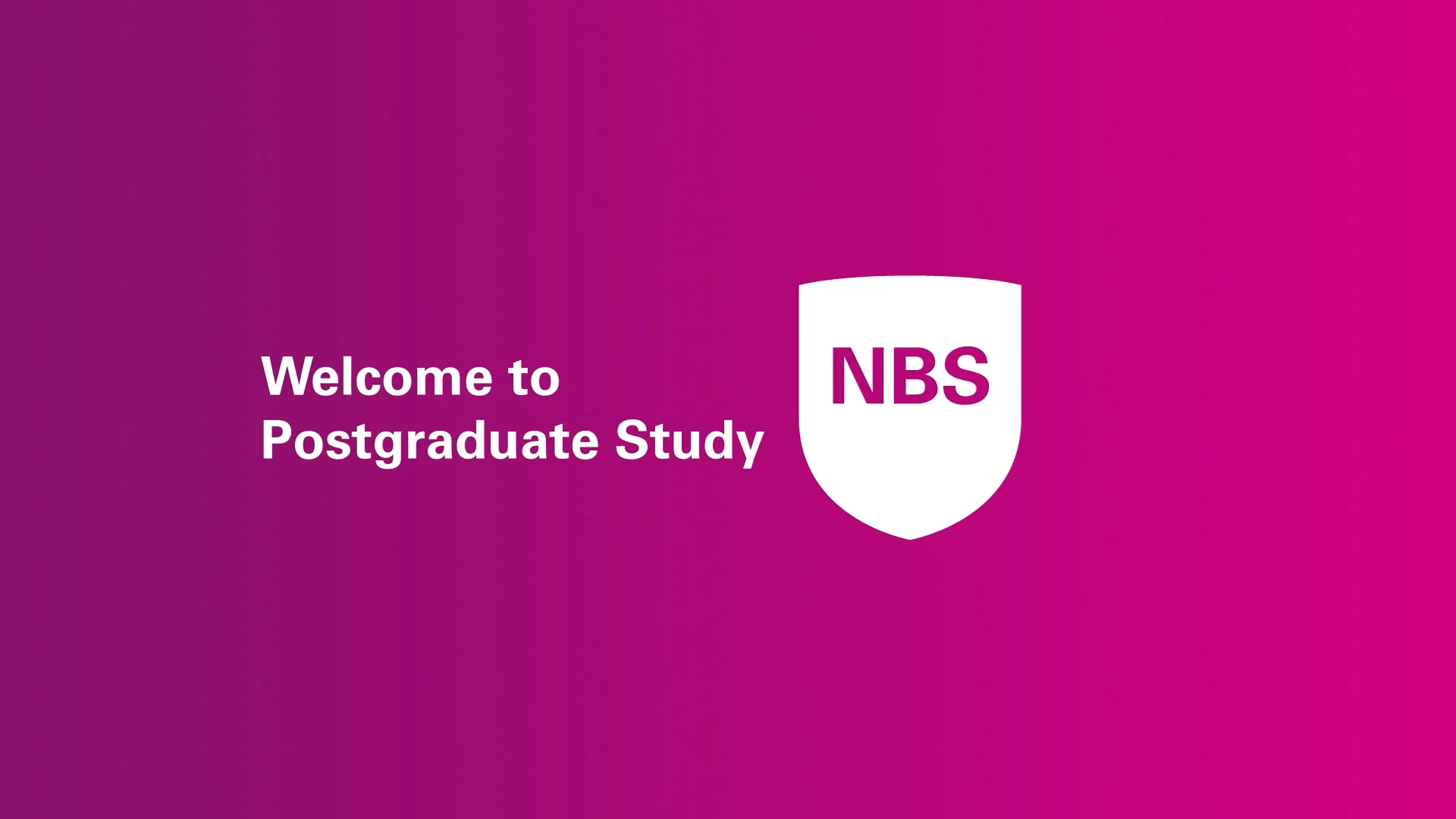 NBS - Welcome to Postgraduate Study on Vimeo