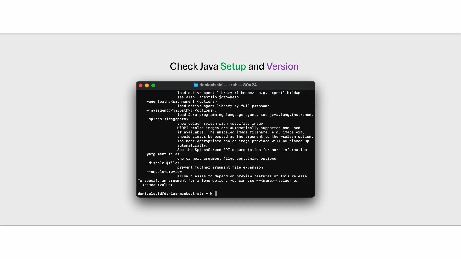 Check Java Setup and Version on Vimeo