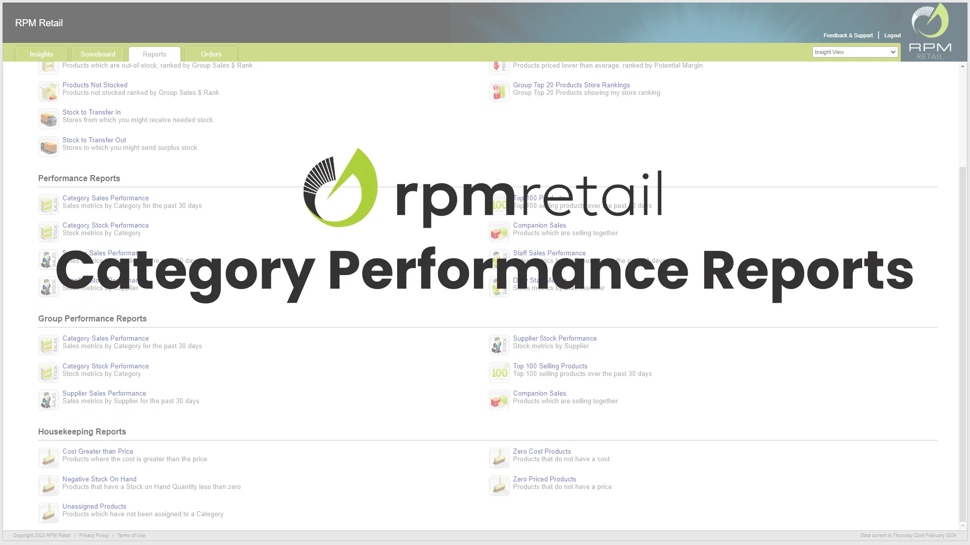 Category Performance Reports - RPM User Guide on Vimeo