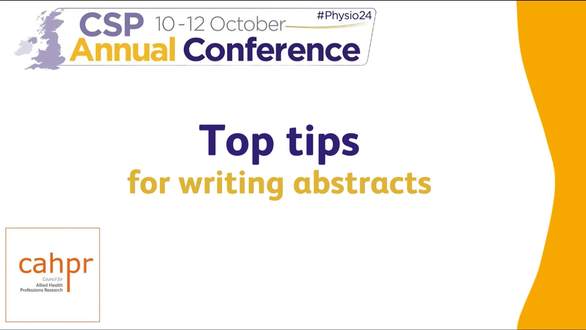 Top Tips for Writing an Abstract for CSP Annual Conference 2024 on Vimeo