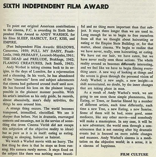 Andy Warhol -Sleep(1963).