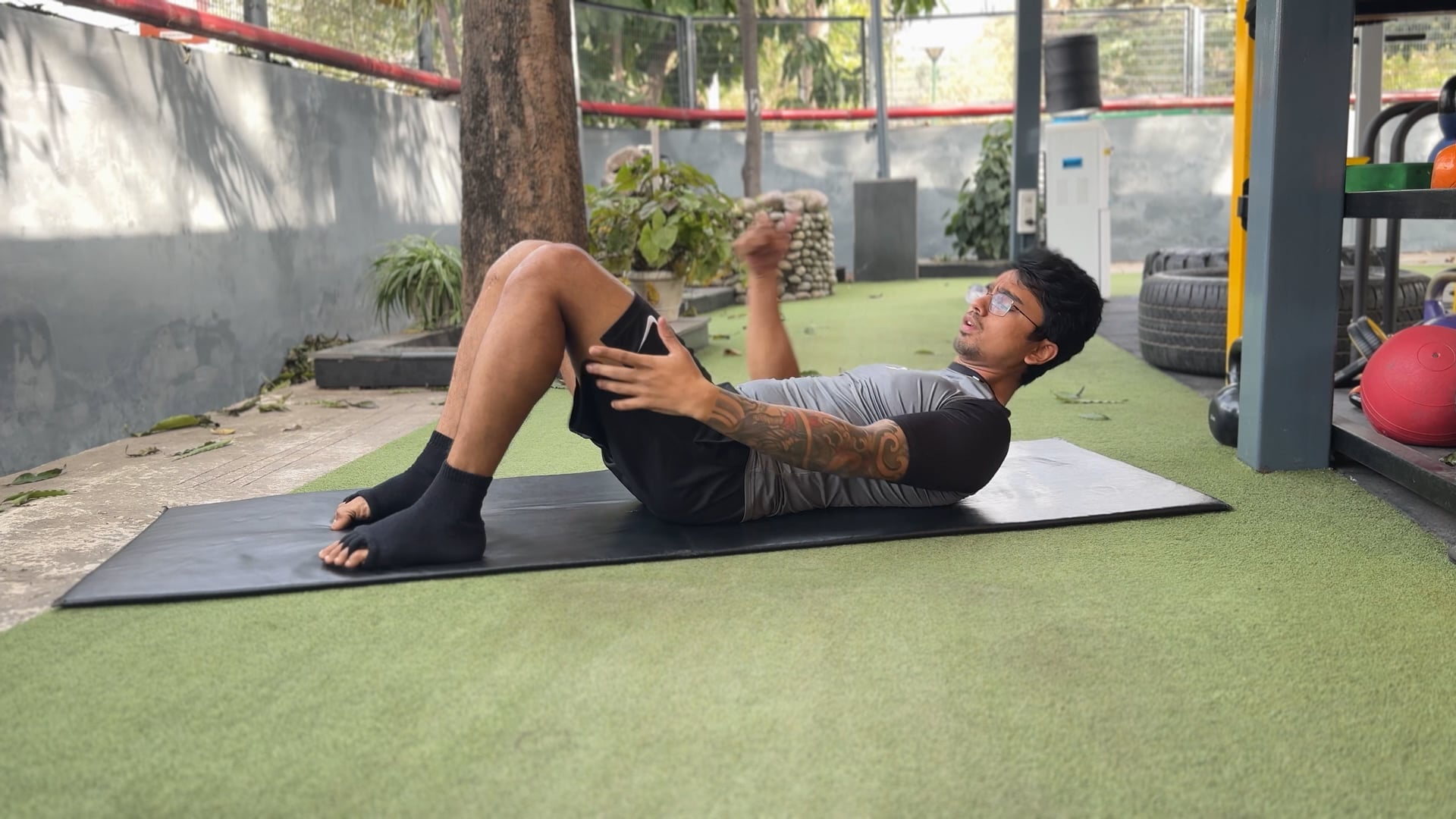 Feet Up Crunches - Back Pain