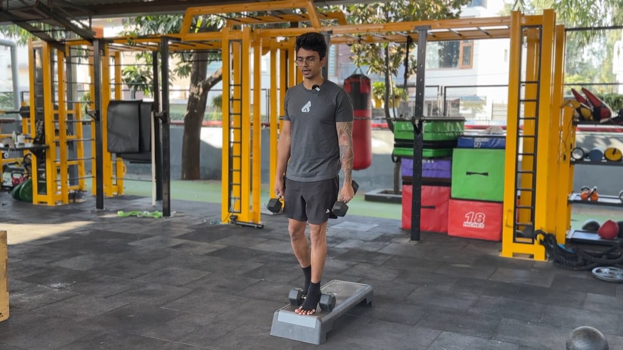 Heel Elevated Forward Step Down - Knee Pain
