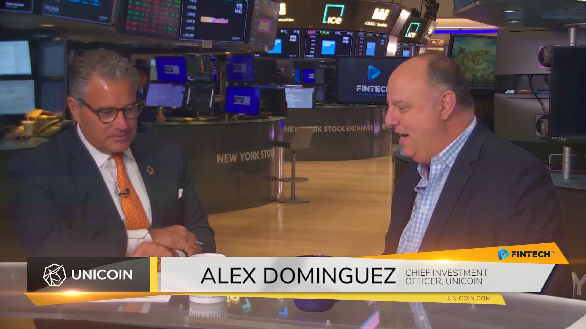Alex Dominguez, Chief Investment Officer of Unicoin, on NYSE, March ...