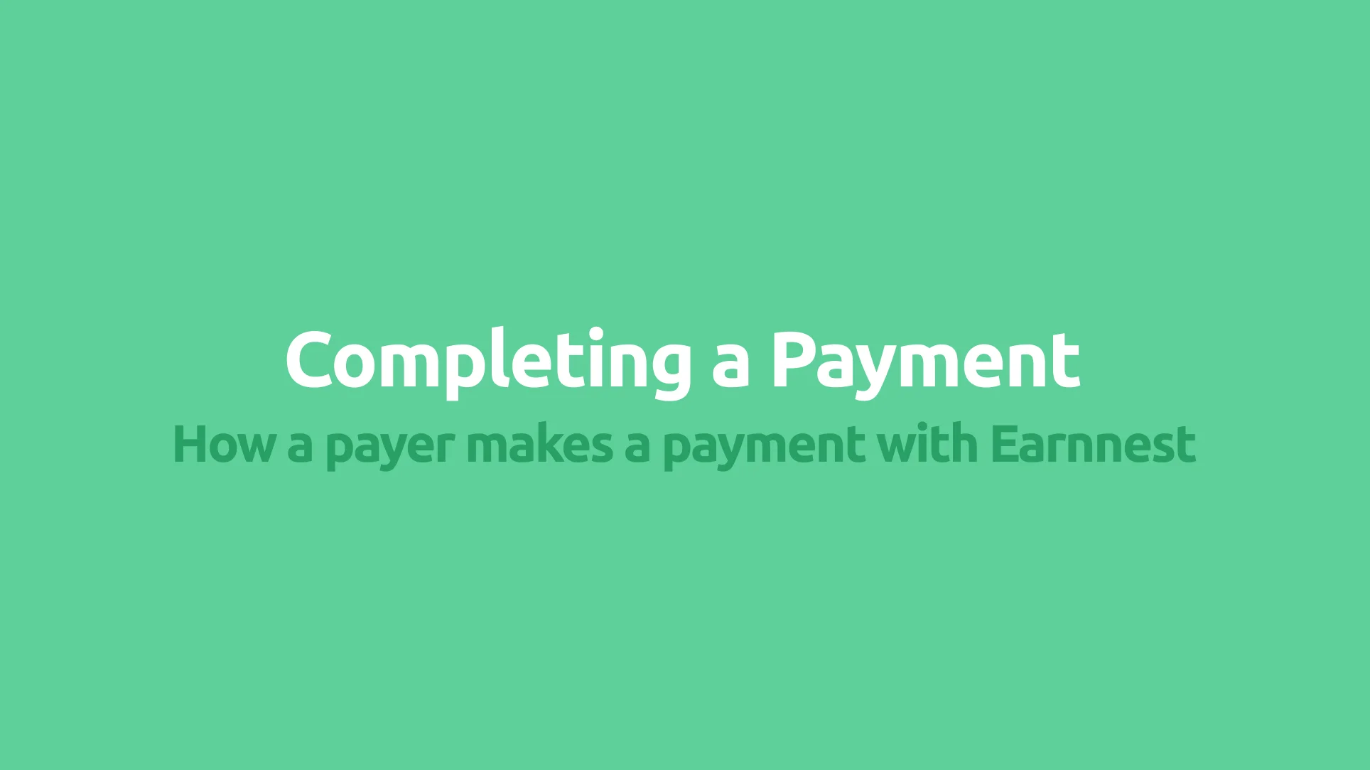 Completing a Payment | Payer Experience