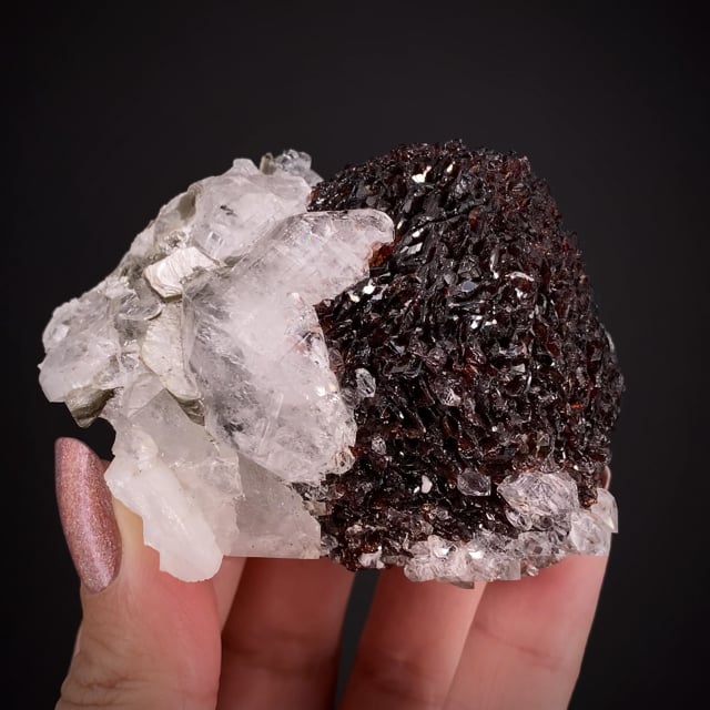 Spessartine Garnet on Quartz with Mica - SM24-075 - Shengus - Pakistan ...