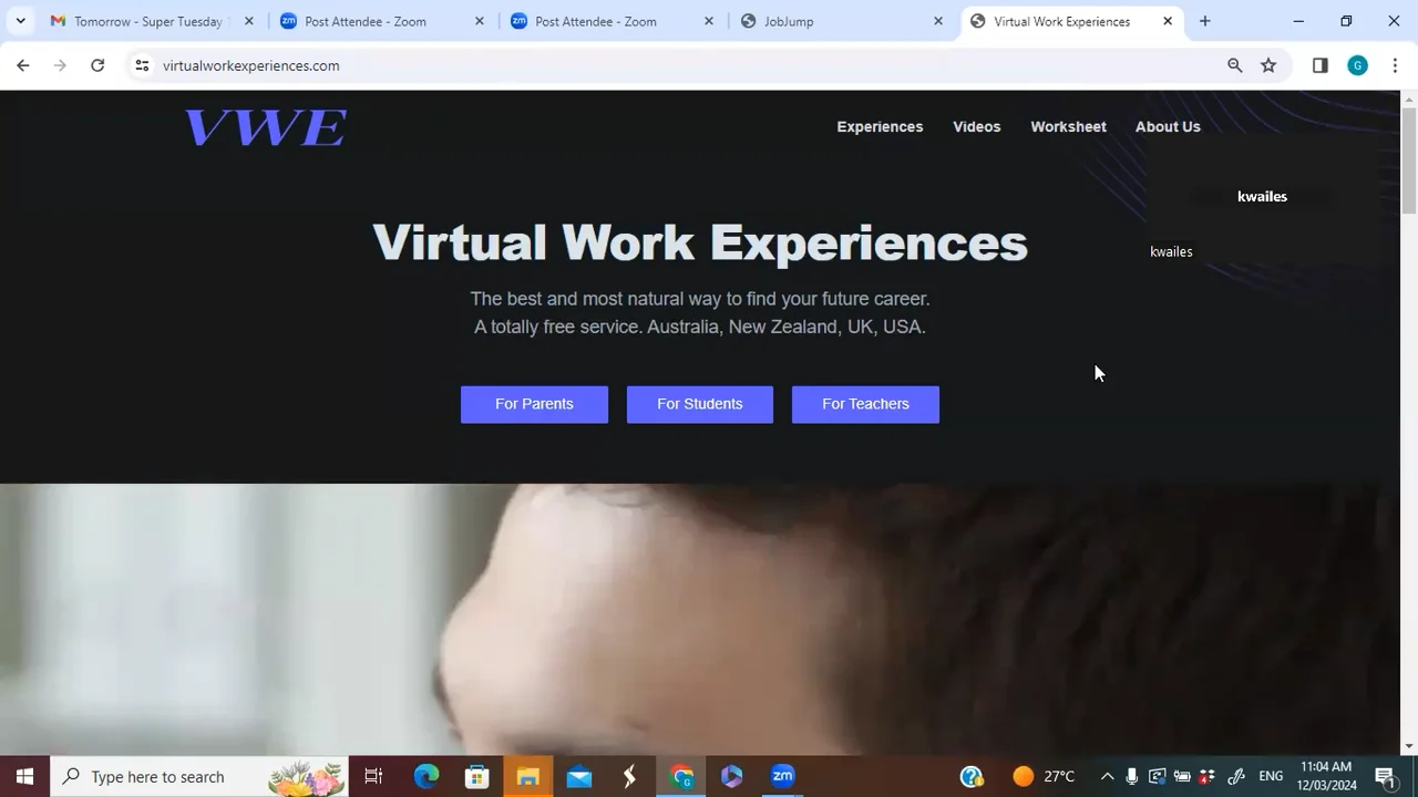 Virtual Work Experiences - Zoom Recording on Vimeo