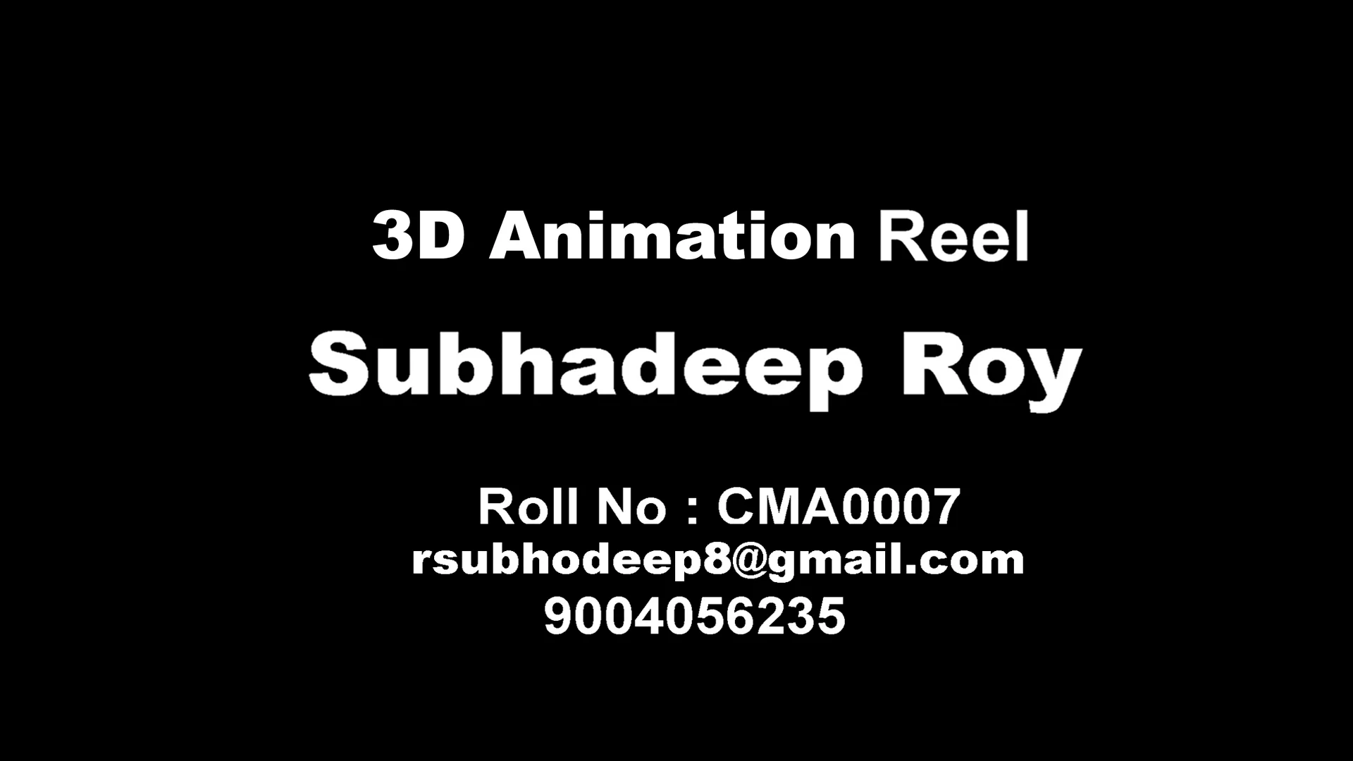 Subhodeep Roy Showreel on Vimeo