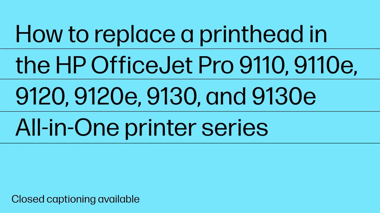 How to replace a printhead - HP OJ Pro 9110, 9120, &9130 All-in-One printers - HP Support on Vimeo