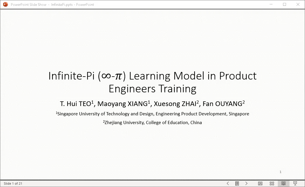 Infinite-Pi Learning Model in Product Engineers Training on Vimeo