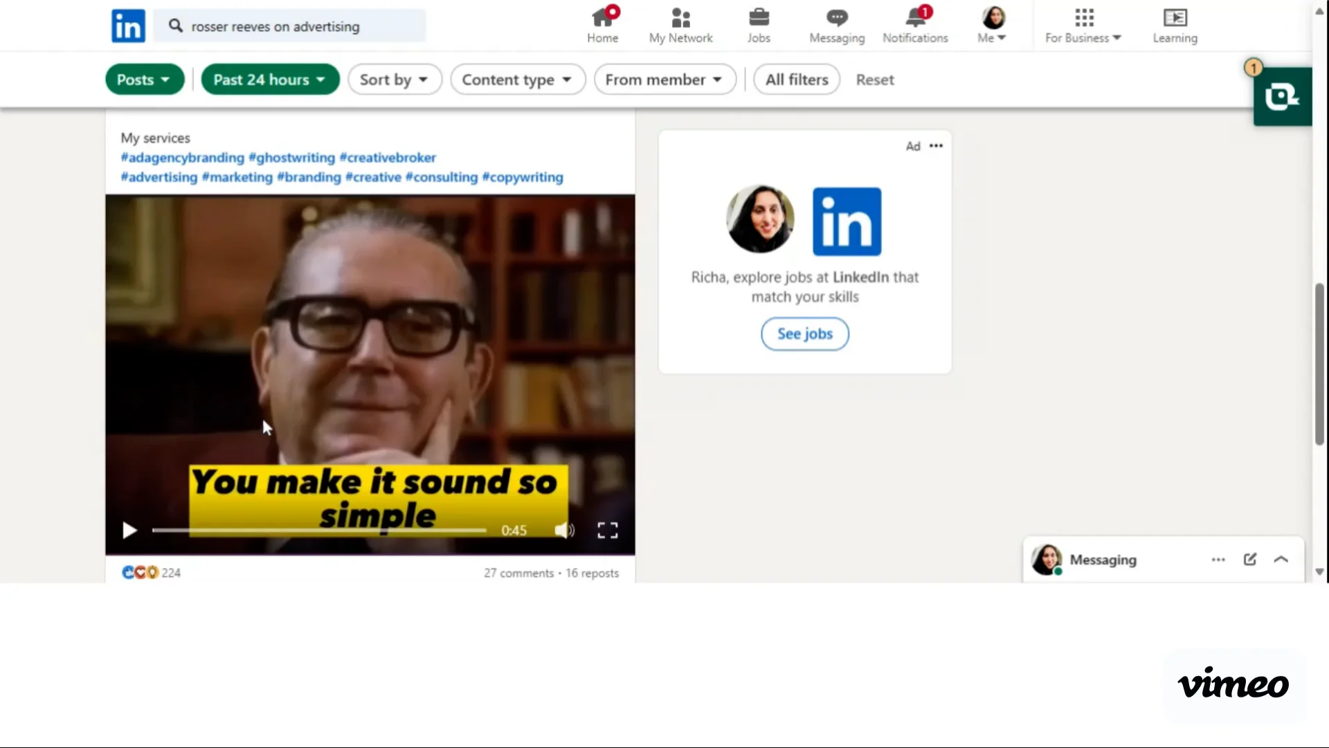 Interview Clip: Rosser Reeves on Vimeo