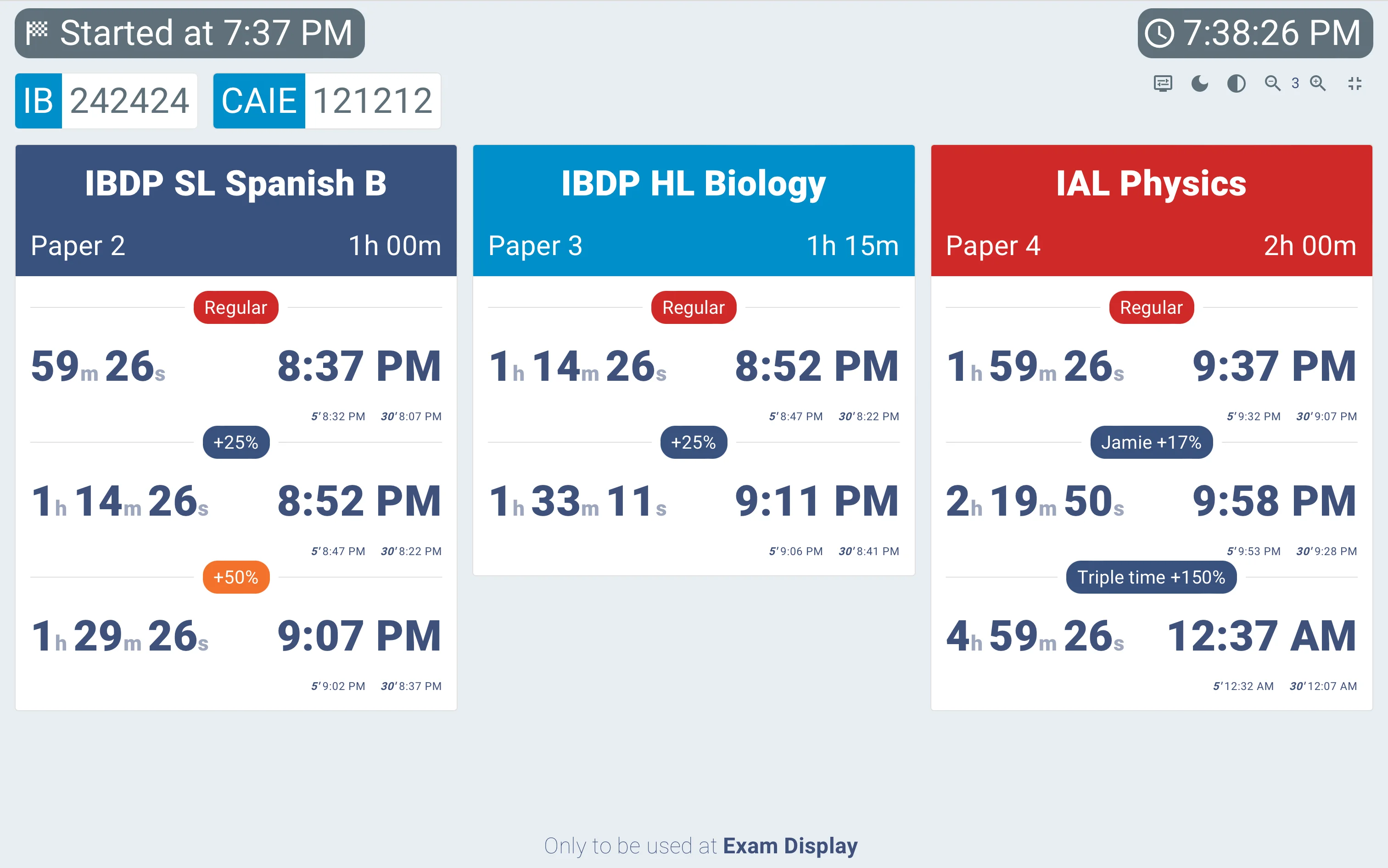 Exam Display - Create stunning exam screens in seconds!