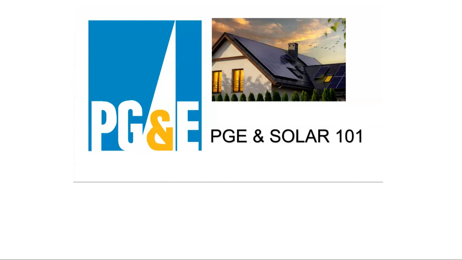 PGE AND SOLAR 101 on Vimeo