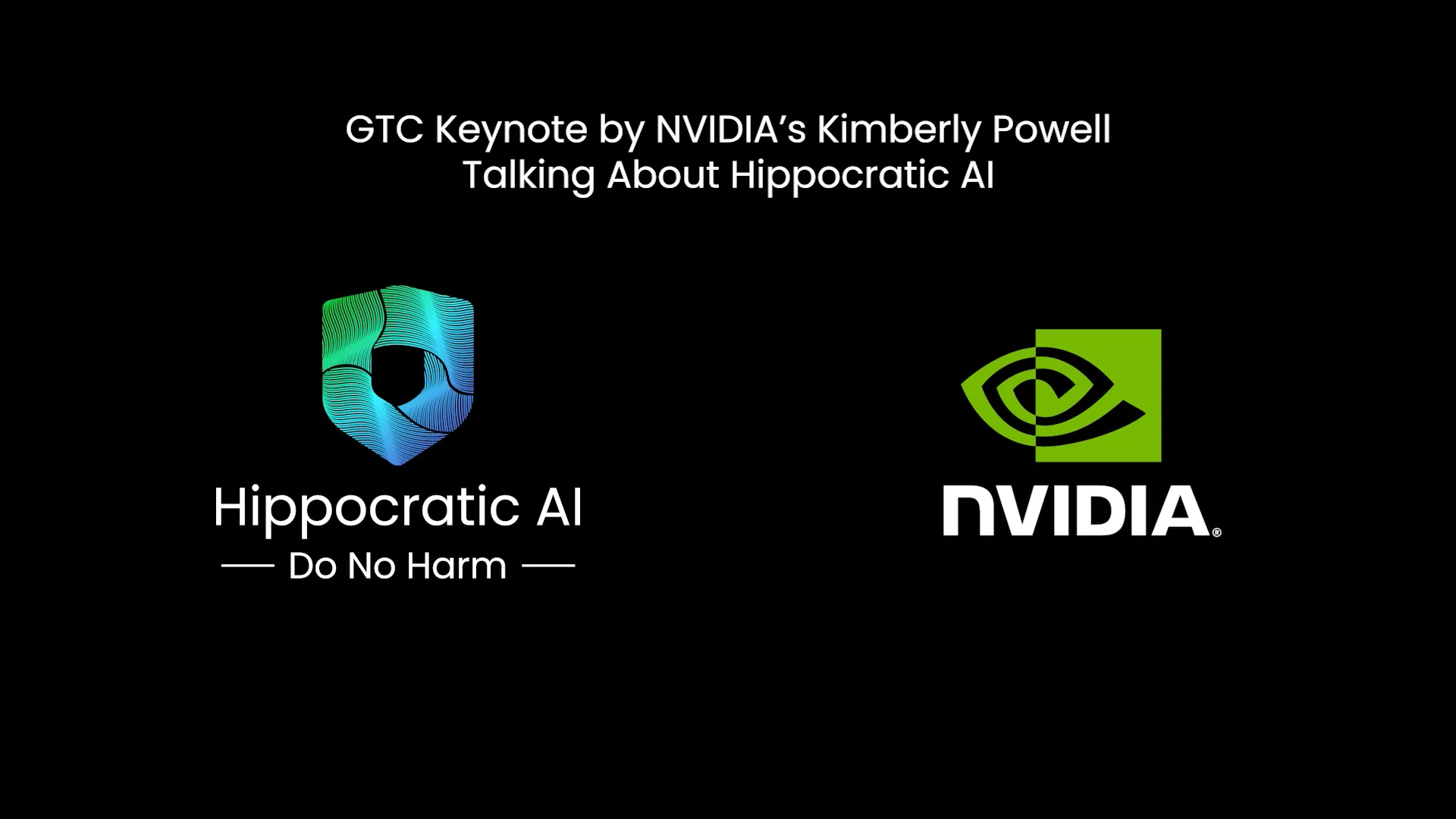 GTC Keynote by NVIDIA's Kimberly Powell Talking About Hippocratic AI