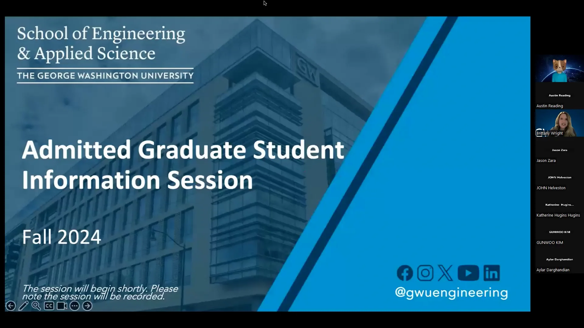 GW Engineering Admitted Student Information Session Fall 2024
