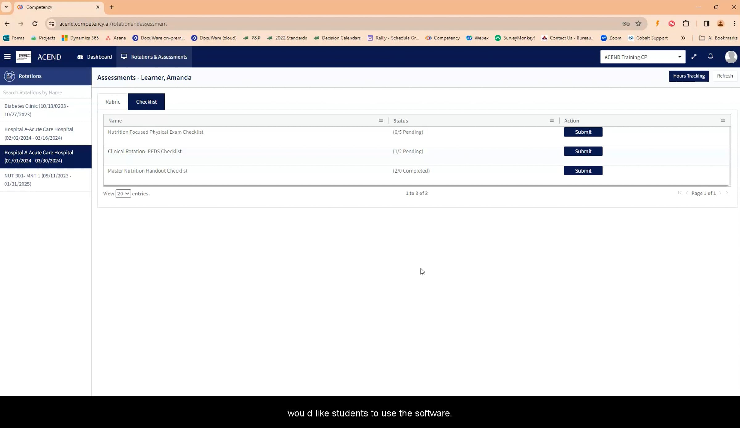 Competency Website Overview and Navigation (For Students)