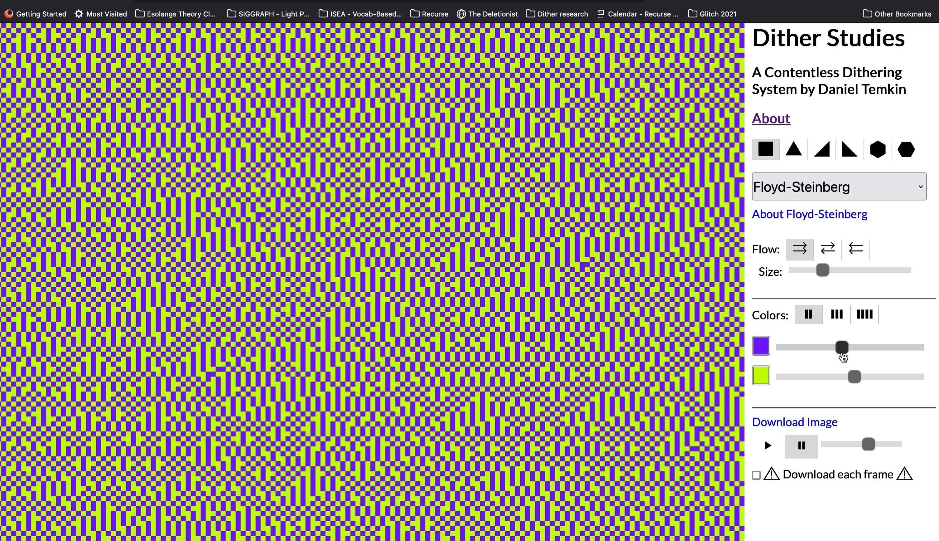 Dither Studies web app preview on Vimeo