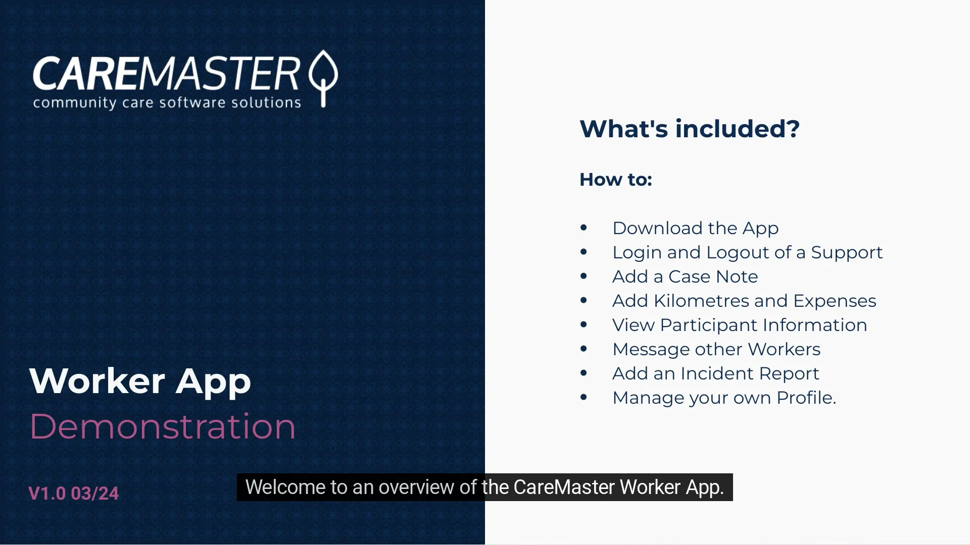 CareMaster Worker App