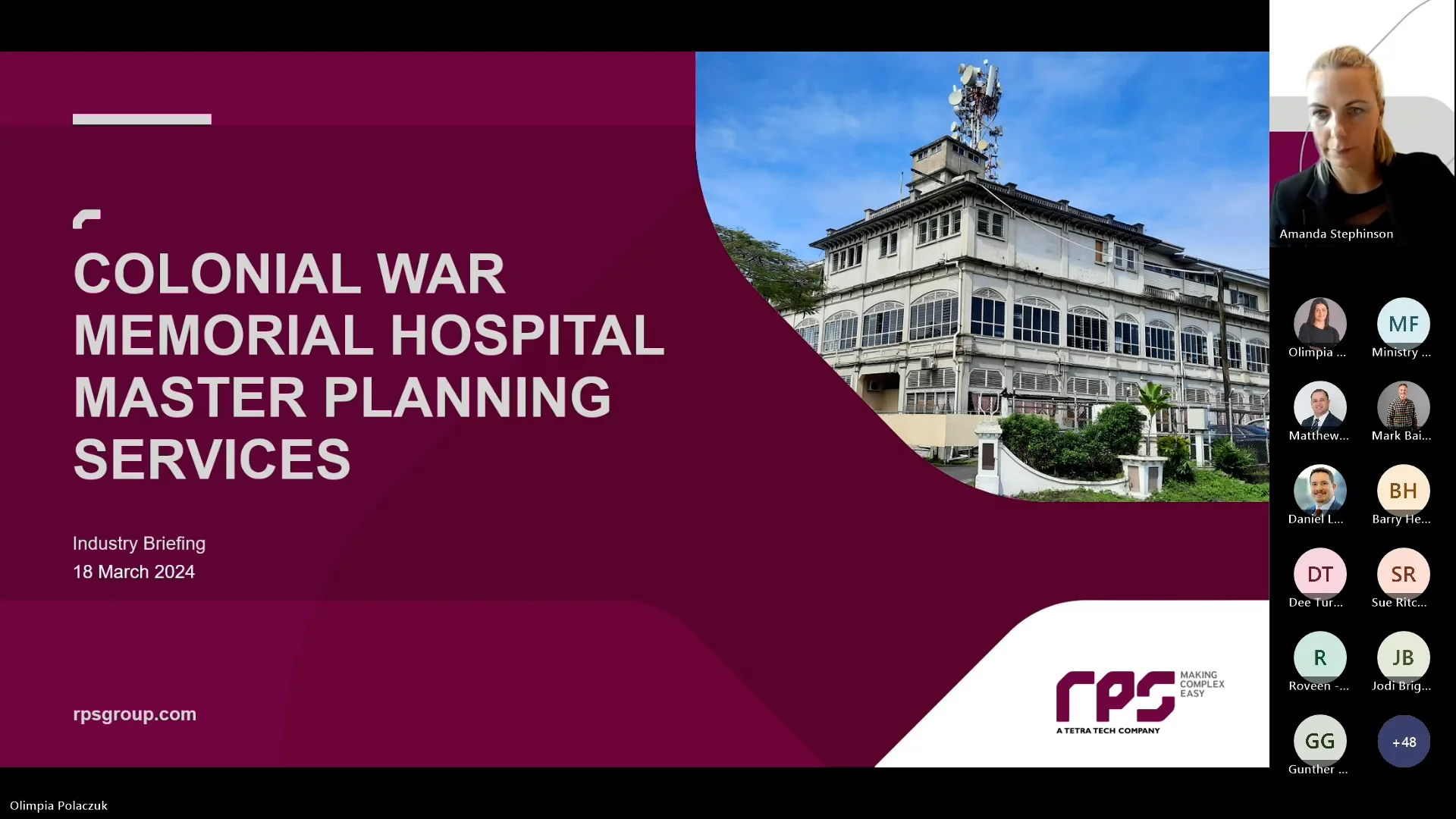 Industry Briefing - Colonial War Memorial (CWM) Hospital Program ...