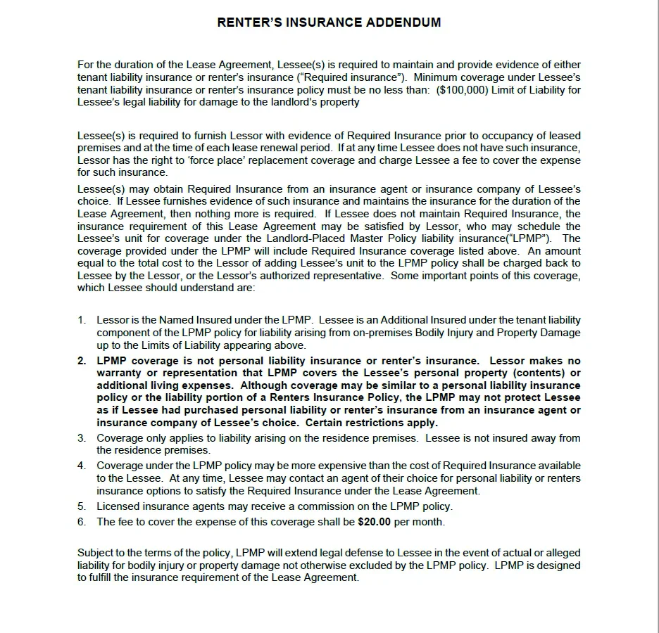 Renters Insurance Addendum on Vimeo