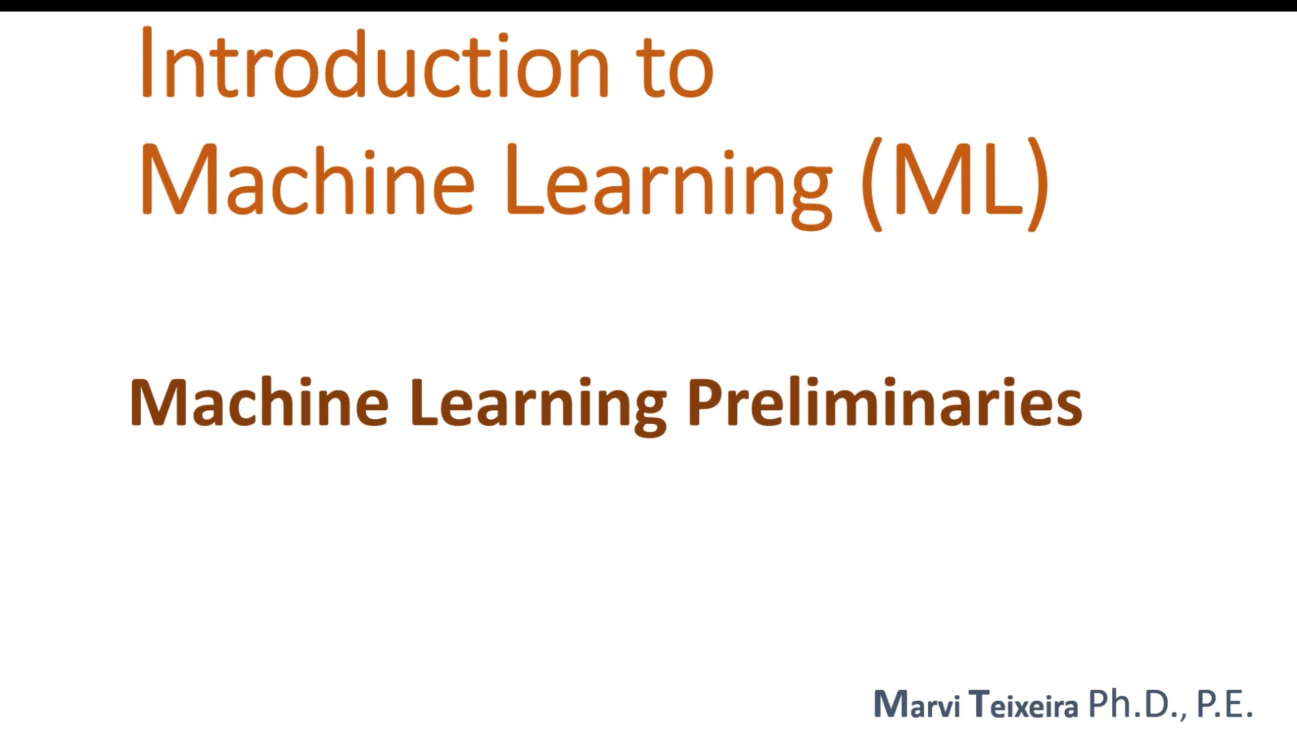 Machine Learning Preliminaries on Vimeo