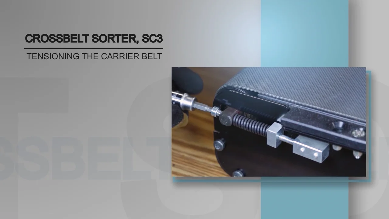 HowTo- Crossbelt Sorter SC3: Tensioning the Carrier Belt on Vimeo