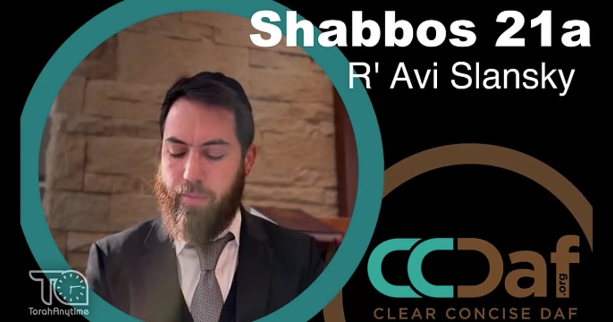 R' Avi Slansky | Shabbos 21a [3.27] - Dirshu Amud Yomi Clear & Concise