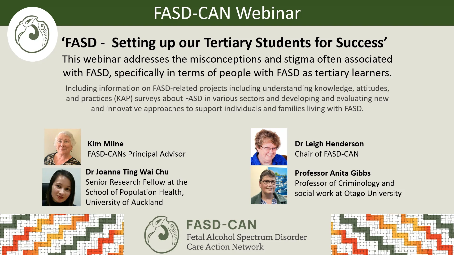 FASD-CAN WEBINAR: FASD: Setting our Tertiary Students up for Success