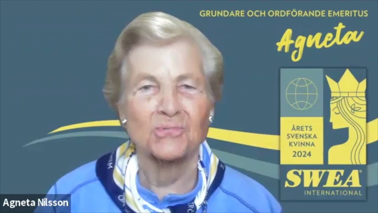 Agneta Nilsson, SWEAs grundare hälsar till alla Sweor! on Vimeo